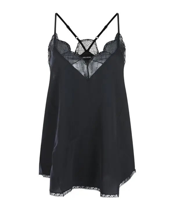 Zadig&Voltaire Christy V-neck Lace Top - Black