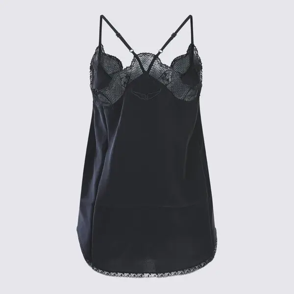Zadig&Voltaire Christy V-neck Lace Top - Black