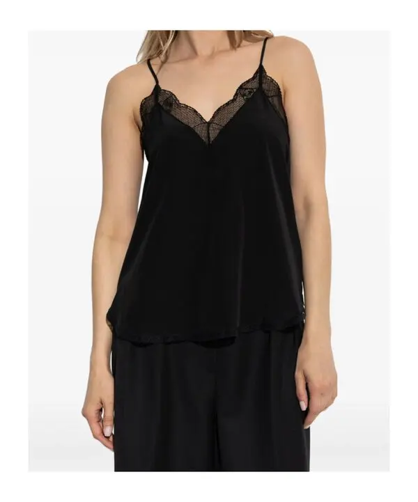 Zadig&Voltaire Christy V-neck Lace Top - Black