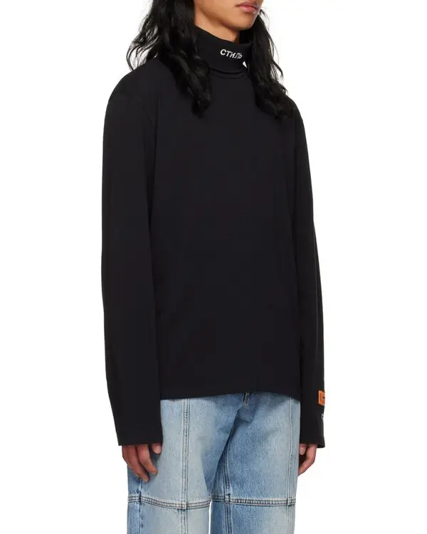 Heron Preston Logo Embroidered Turtleneck Pullover - Black