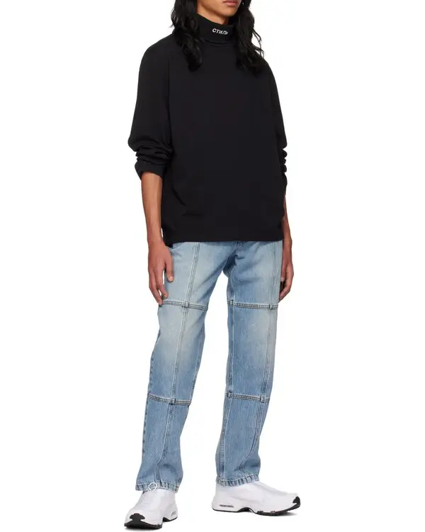 Heron Preston Logo Embroidered Turtleneck Pullover - Black