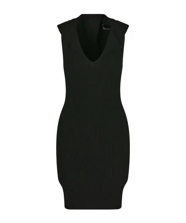 Balmain Sleeveless V-neck Knitted Dress