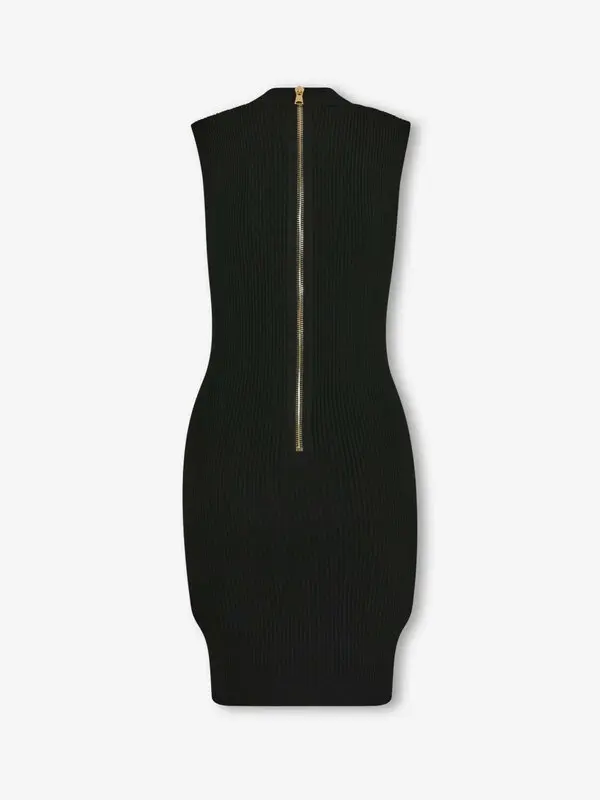 Balmain Sleeveless V-neck Knitted Dress