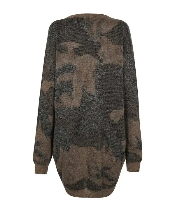 John Richmond Knitted Cardigan With Camouflage Print