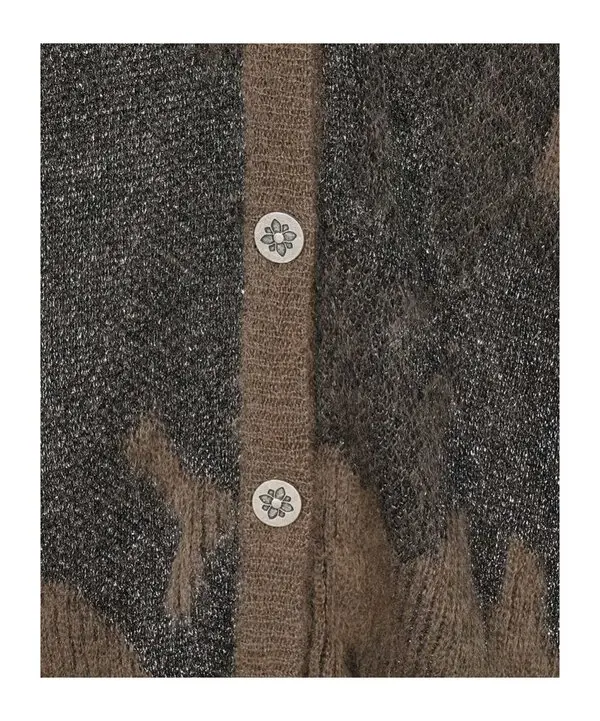 John Richmond Knitted Cardigan With Camouflage Print