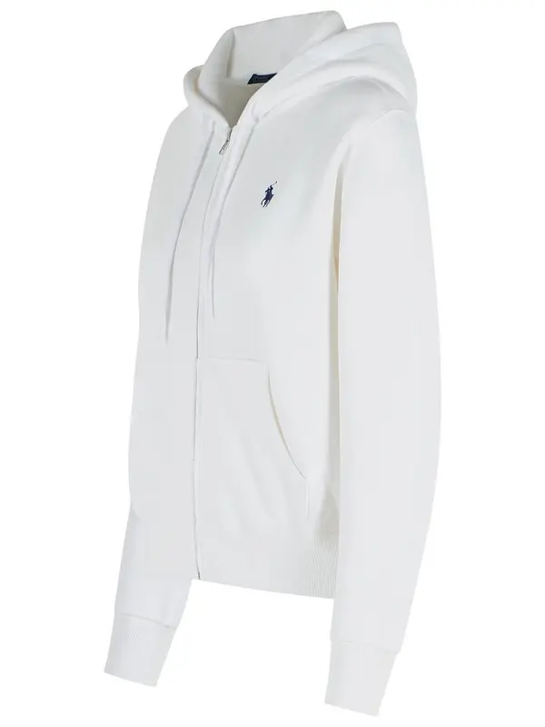 Polo Ralph Lauren Zip-up Hoodie With Drawstring - White