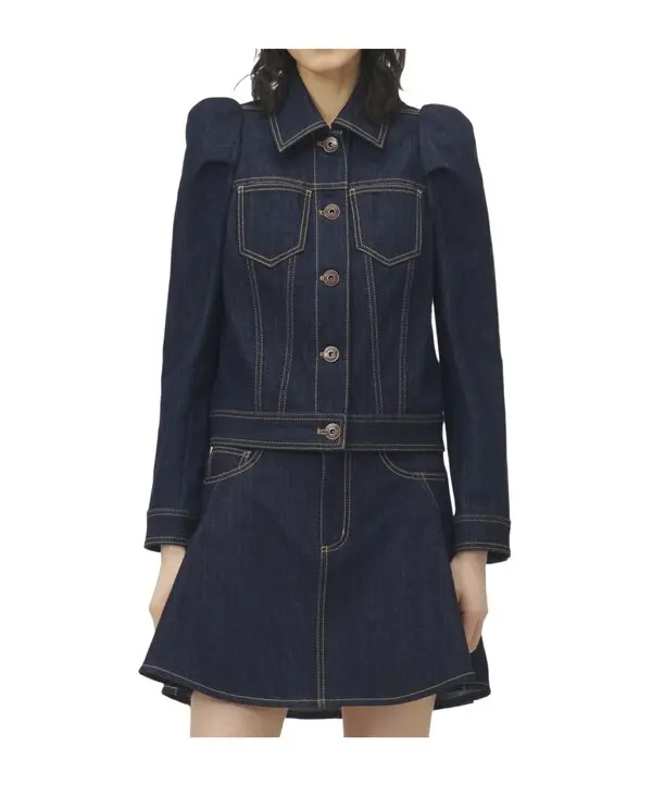 Alexander McQueen Pinched Shoulder Denim Jacket