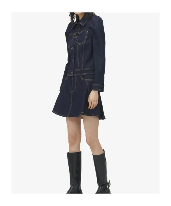 Alexander McQueen Pinched Shoulder Denim Jacket