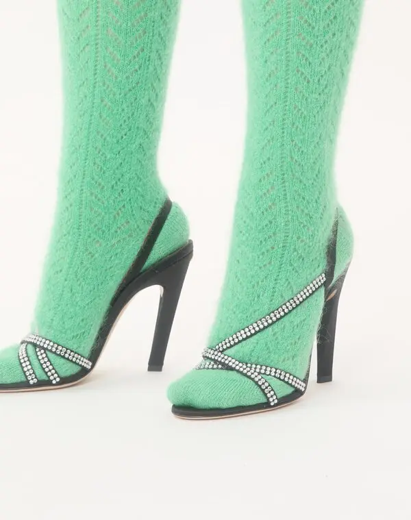 Valentino Garavani Embellished Strappy Sandals - Black/crystal