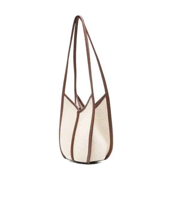 Hereu Calella Leather-trimmed Bucket Bag - Nude