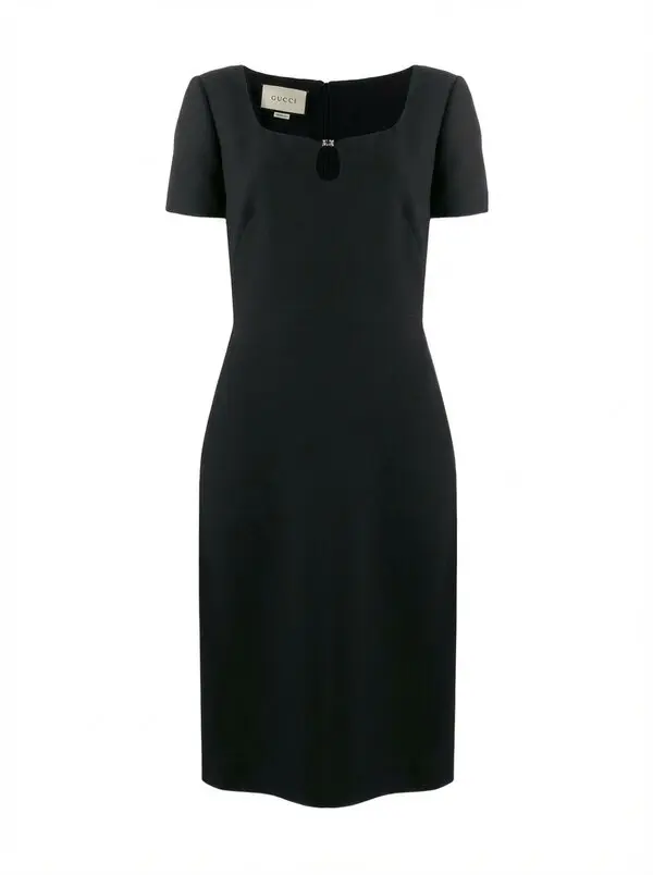 Gucci Sweetheart Neckline Short Sleeve Dress