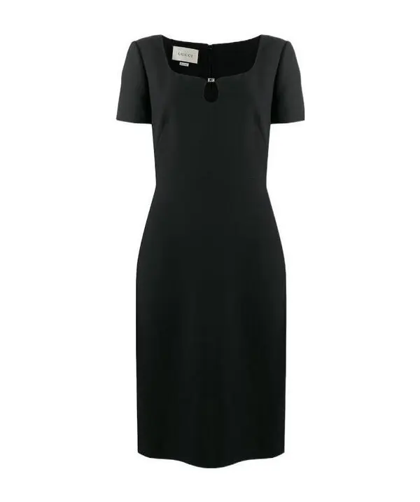 Gucci Sweetheart Neckline Short Sleeve Dress