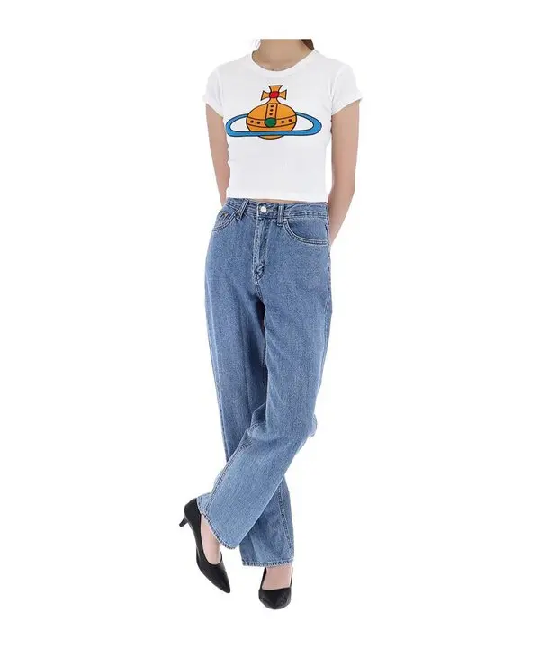 VIVIENNE WESTWOOD Orb Printed Ribbed T-shirt
