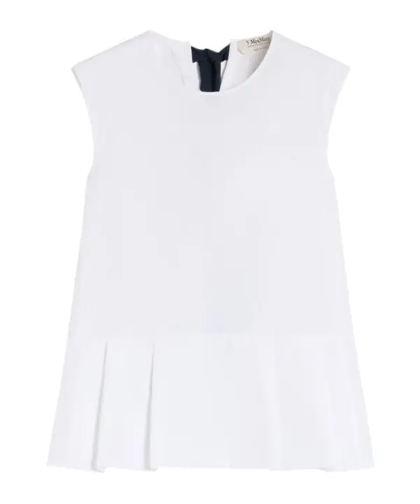 Max Mara Poplin Tie Fastened Top - White
