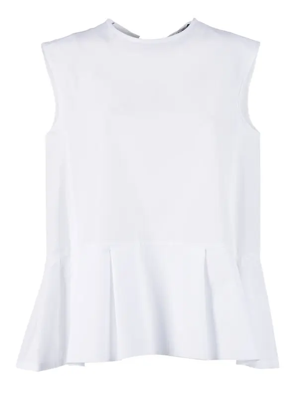 Max Mara Poplin Tie Fastened Top - White