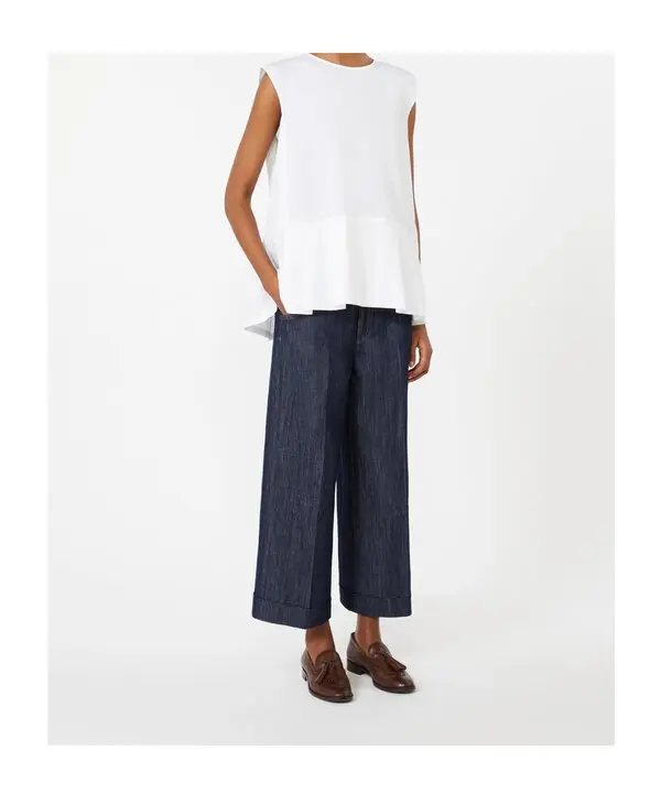 Max Mara Poplin Tie Fastened Top - White