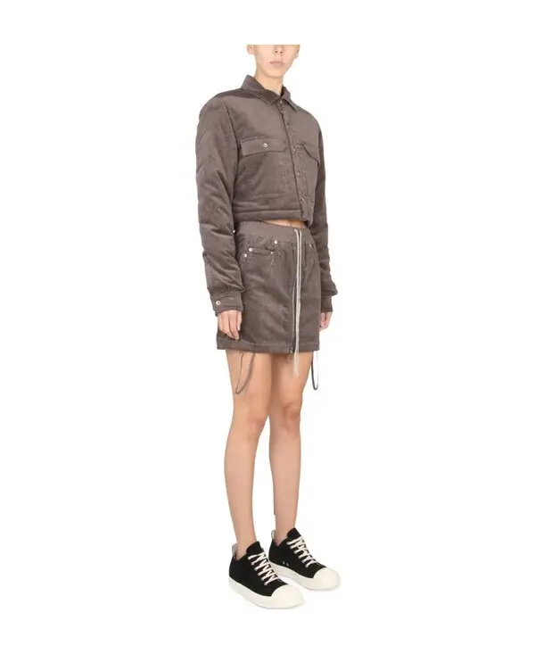 Rick Owens Cropped Jacket With Tassel Detail - Black