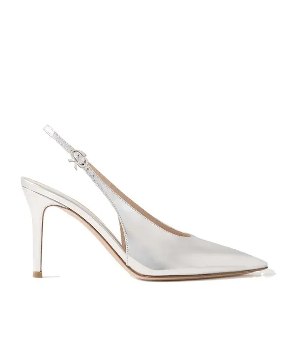 GIANVITO ROSSI 85mm Robbie Slingback Pumps - Silver