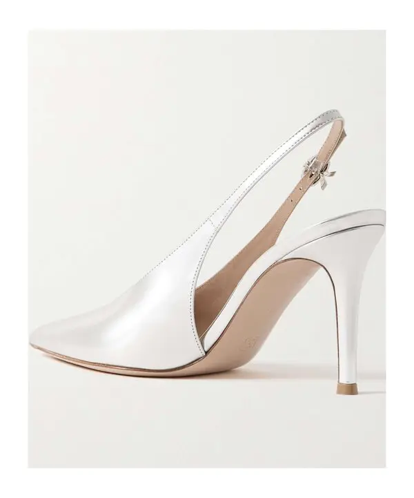 GIANVITO ROSSI 85mm Robbie Slingback Pumps - Silver