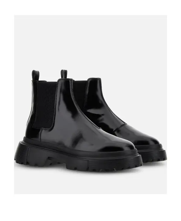 Hogan Round-toe Chelsea Ankle Boots
