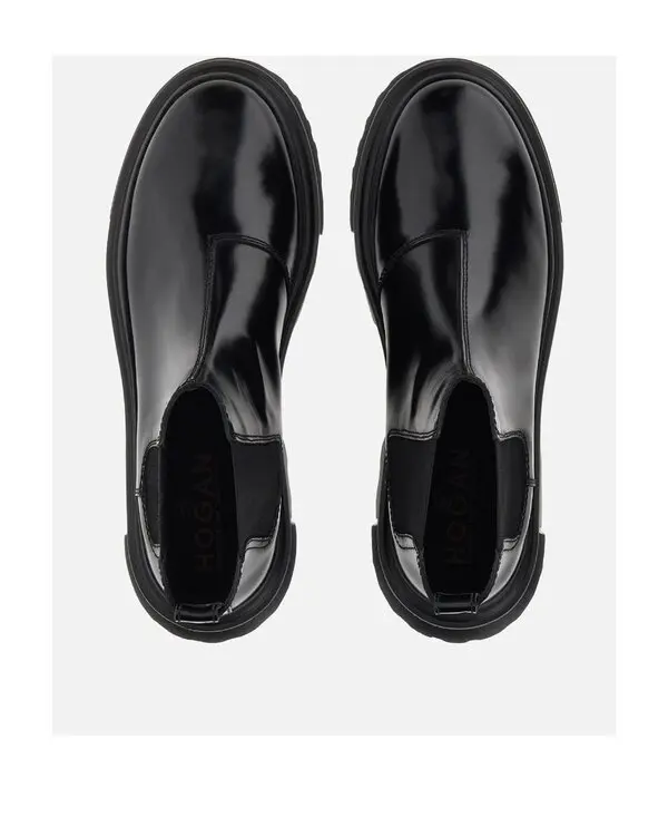 Hogan Round-toe Chelsea Ankle Boots