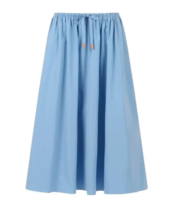 Marni Poplin Drawstring Midi Skirt - Blue