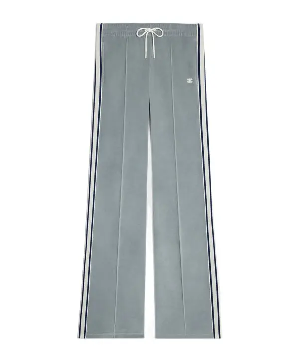 Celine Tracksuit Pants In Velvet Jersey - Gray