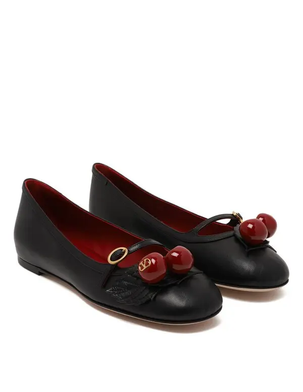 Valentino Garavani Cherry Detail Ballet Flats