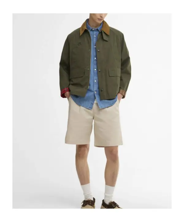 Barbour Corduroy Collar Plaid Lined Jacket