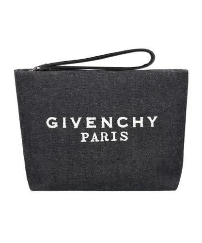Givenchy Paris Logo Printed Zipped Clutch Bag