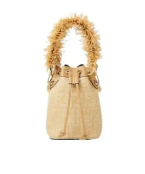 Fendi Mon Tresor Ff Jacquard Drawstring Bucket Bag