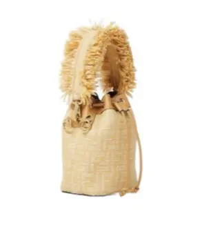 Fendi Mon Tresor Ff Jacquard Drawstring Bucket Bag
