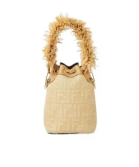 Fendi Mon Tresor Ff Jacquard Drawstring Bucket Bag