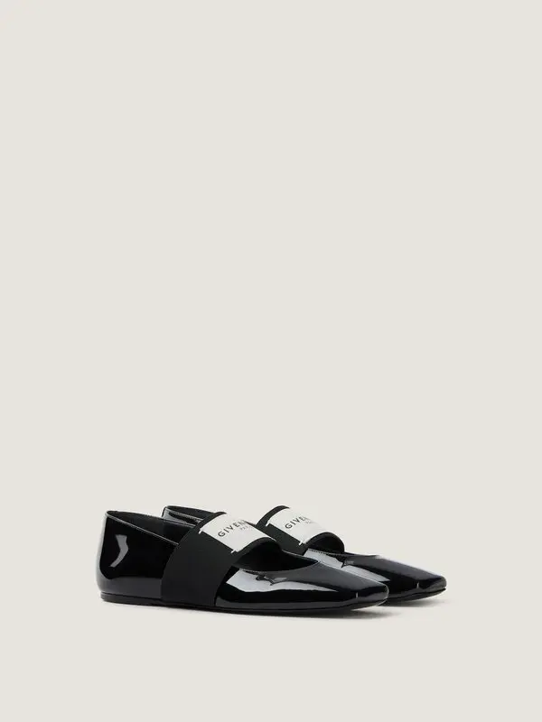 Givenchy Logo Strap Square-toe Ballet Flats