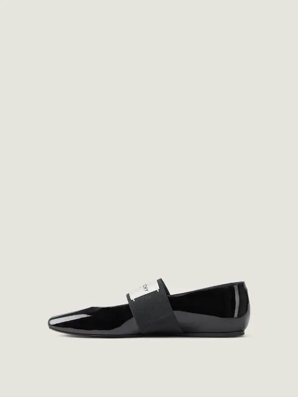 Givenchy Logo Strap Square-toe Ballet Flats