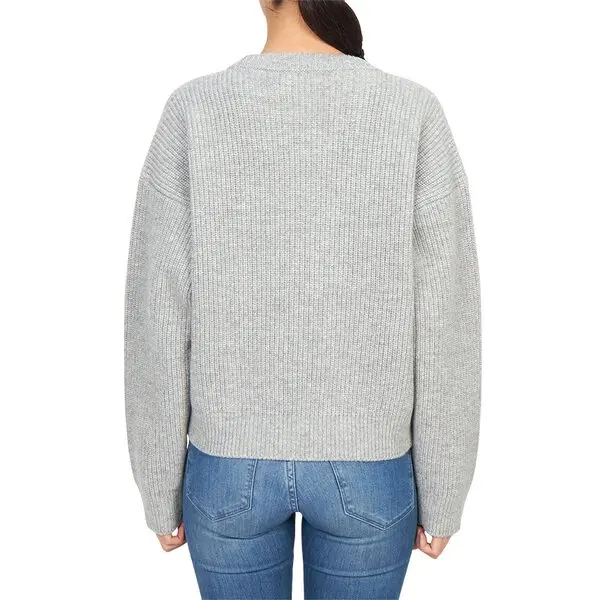 Celine Ribbed Wool Crew Neck Sweater With Graphic Pattern