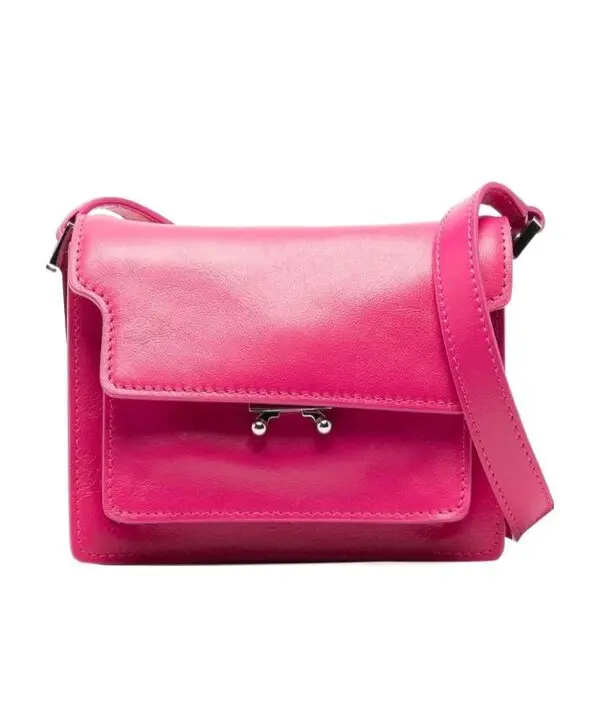 Marni Foldover Top Shoulder Bag - Pink