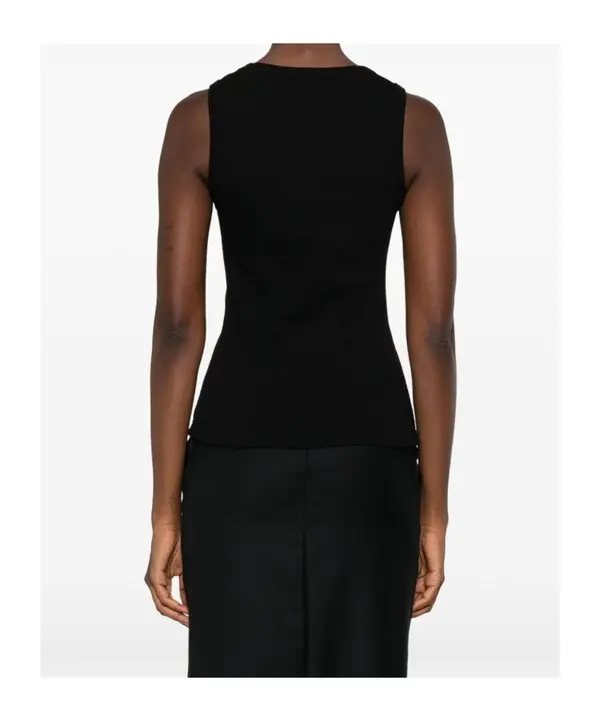 Alexander McQueen Logo Plaque Ribbed Tank Top
