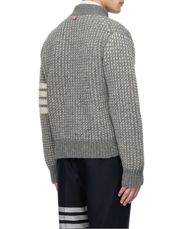 Thom Browne 4-bar Chunky-knit Bomber Jacket - Grey