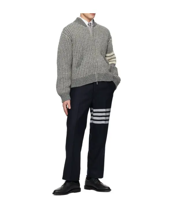 Thom Browne 4-bar Chunky-knit Bomber Jacket