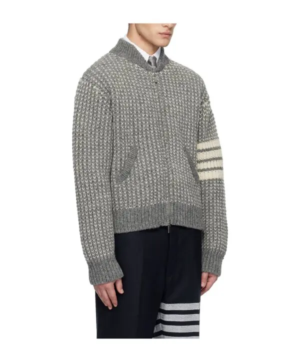 Thom Browne 4-bar Chunky-knit Bomber Jacket