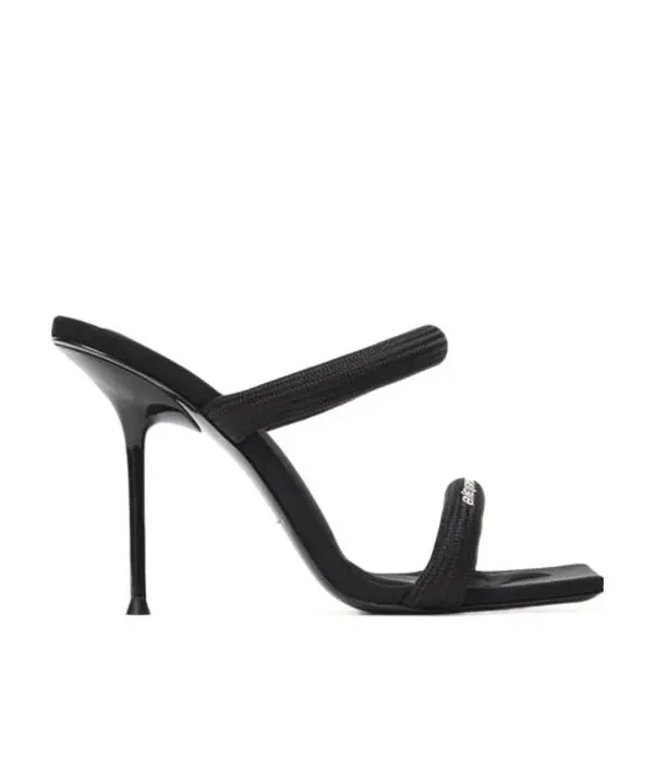 Alexander Wang 110mm Stiletto Padded Strap Sandals - Black