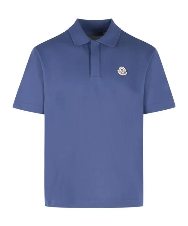 Moncler Logo Patch Polo Shirt - Blue