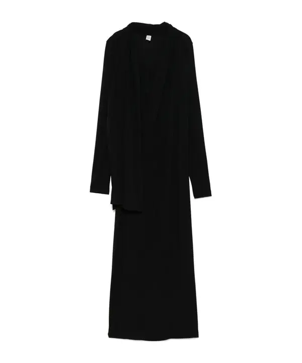 TOTEME Overlapped Jersey Scarf Dress - Black