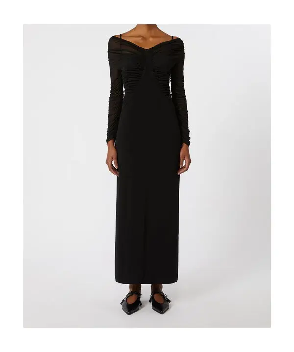 Max Mara Draped Off-shoulder Maxi Dress