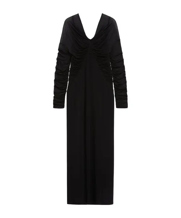 Max Mara Draped Off-shoulder Maxi Dress - Black