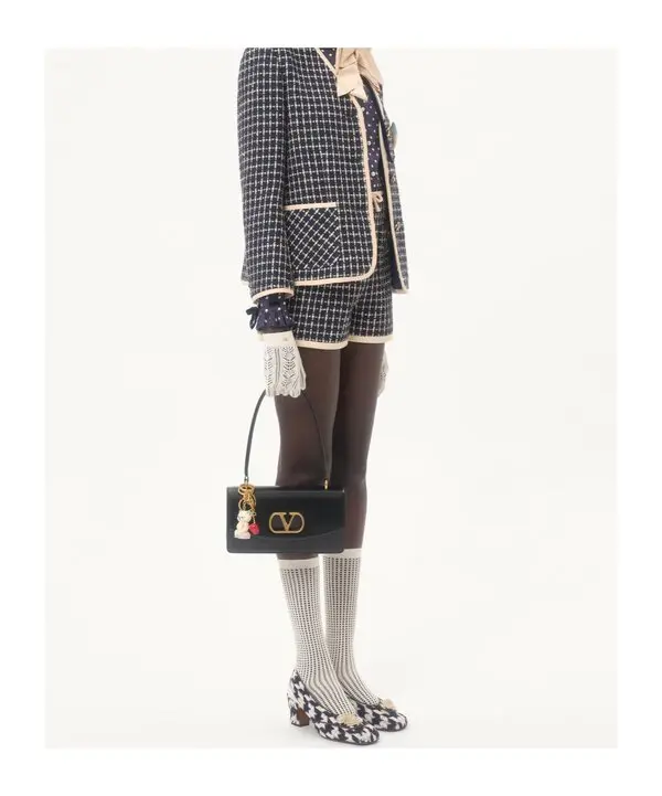 Valentino Garavani Vain Foldover Shoulder Bag - Black