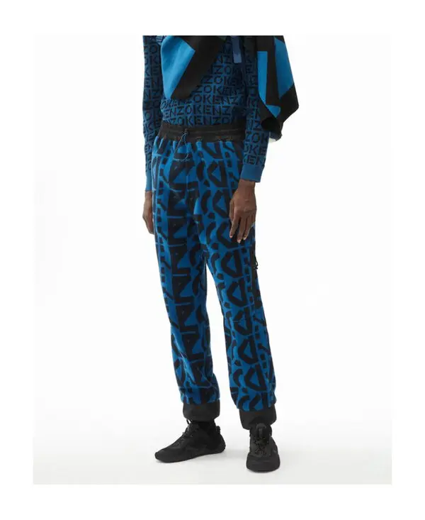 Kenzo Monogram-print Fleece Track Pants - Black