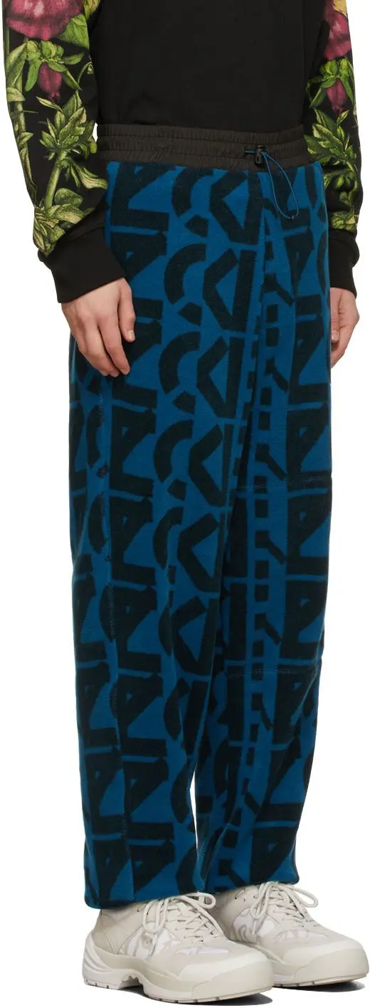 Kenzo Monogram-print Fleece Track Pants - Black