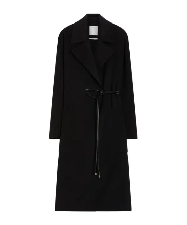 Sportmax Abate Belted Wool Coat - Black